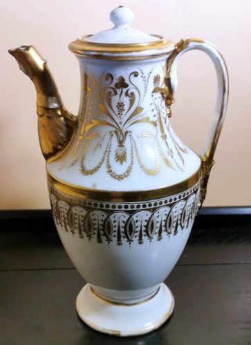 Napoleon III Porcelain De Paris Chocolate Teapot with Pure Gold ...