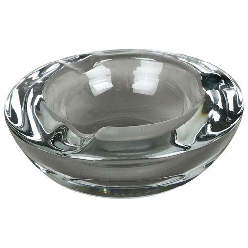 Large French Lucid Crystal Glass Shell Bowl Ashtray from Art Vannes ...