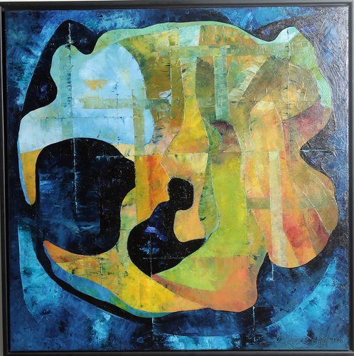 Milo Magnani, Morning Blueprint, Oil on Canvas for sale at Pamono