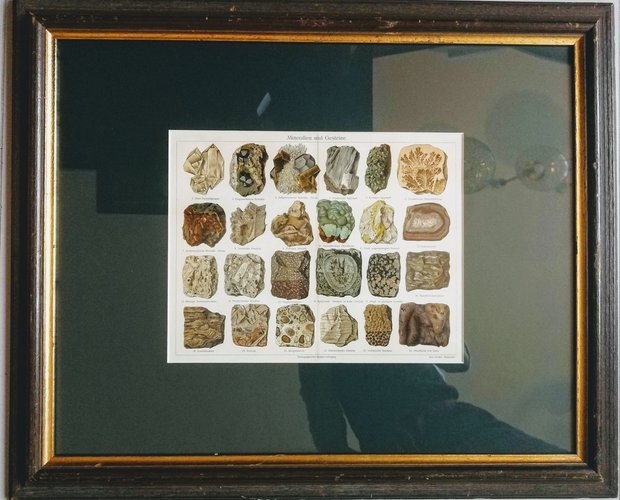 Mineralien und Felsen. Enzyklopädische Grafik, Deutschland ...