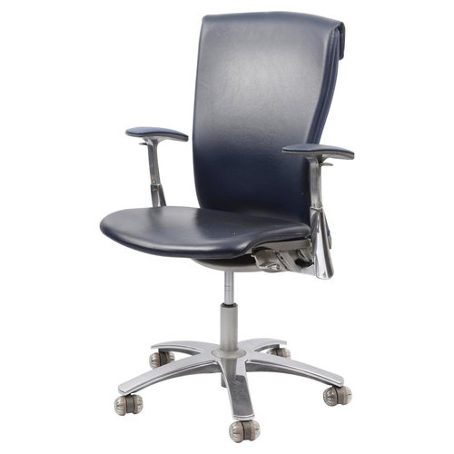 Aluminium and Italian Blue Leather Life Office Chair by Formway Design ...