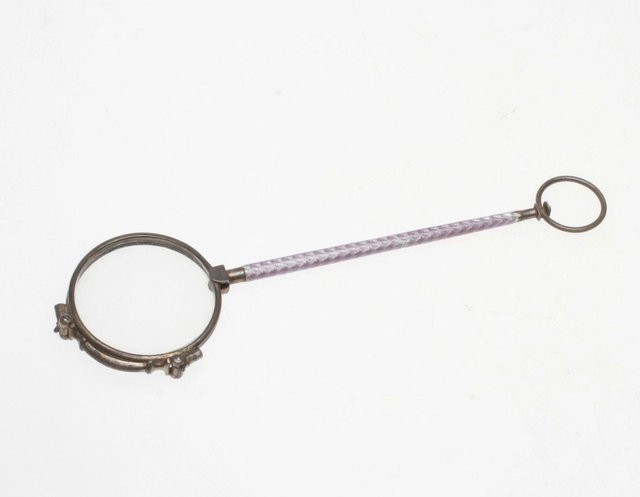 Silver Lorgnette with Enamel, 1890s for sale at Pamono