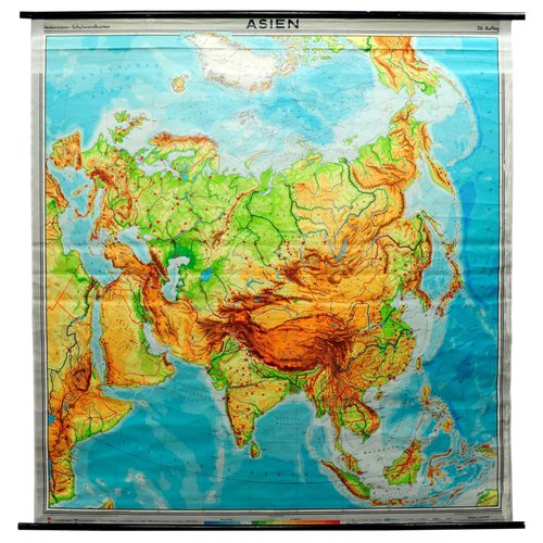 Pull-Down Print Map of Asia for sale at Pamono