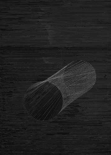 Alina Aldea, G_9, White Ink on Black Cardboard for sale at Pamono