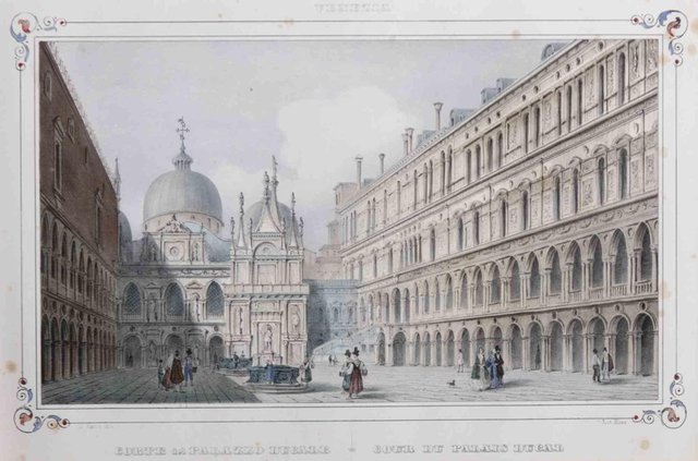 Giuseppe Kier, Doge's Palace in Venice, Lithograph, 19th Century for ...
