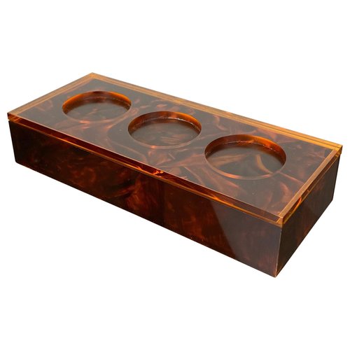 Acrylic Tortoise Shell Effect Rectangular Box, Italy, 1970s for sale at ...