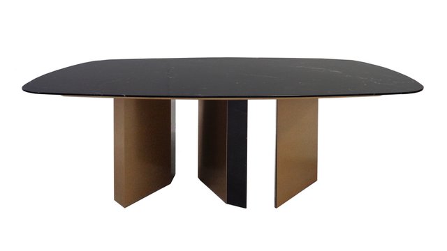Amber Dining Table with Nero Marquina Marble Top for sale at Pamono