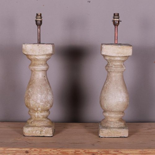Stone Balustrade Table Lamps, Set of 2 for sale at Pamono