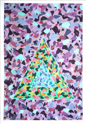 Natalia Roman, Space Age Clay Triangles, 2022, Acryl auf Aquarellpapier bei Pamono kaufen