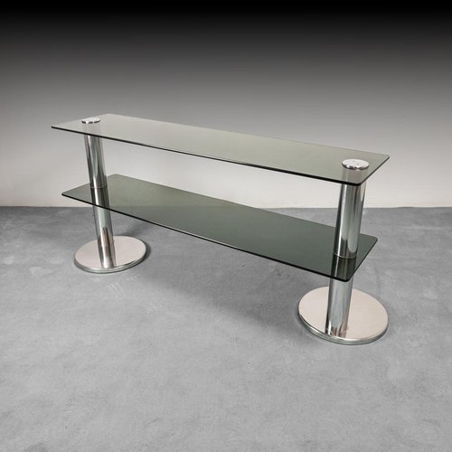 Vintage Chrome Case Console Table, 1970s for sale at Pamono