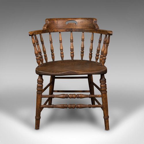Silla inglesa antigua de fresno y olmo, 1900 en venta en Pamono
