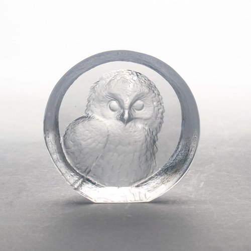 Búho de cristal de Mats Jonasson para Målerås Glasbruk, años 90 en ...