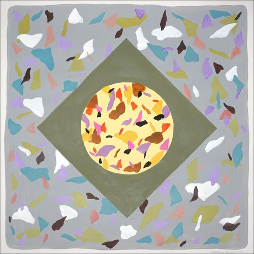Natalia Roman, Camouflage Terrazzo Fliesen II, 2022, Acryl auf Aquarellpapier bei Pamono kaufen