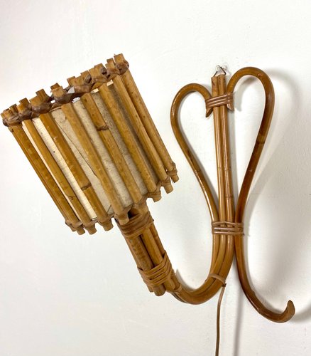Applique Murale Mid-Century en Rotin par Louis Sognot, France en vente ...