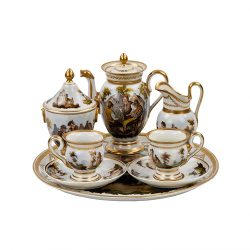 French Tete-a-Tete Porcelain Service, 19th Century, Set of 8 for sale ...