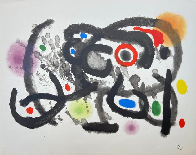 Joan Miró - Character with a red eye Lithograph 1961 for sale at Pamono