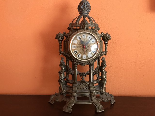 Metal Fireplace Wall Clock, 1970s for sale at Pamono