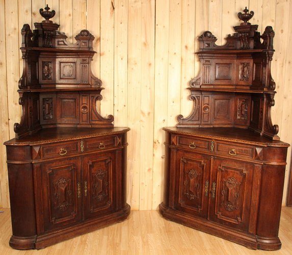 Large Corners of Castle Cabinets, Set of 2 for sale at Pamono