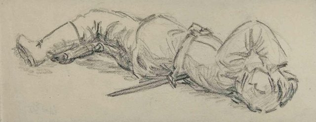 The Injured Soldier, Original Drawing, Early 20th-Century for sale at ...