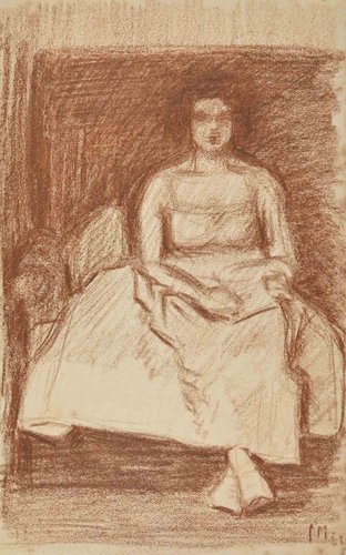 The Seated Woman, Original Drawing, Early 20th-Century for sale at Pamono