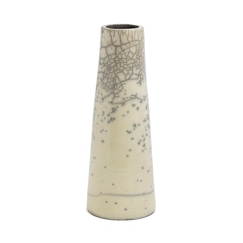 Japanese Modern Minimalist White Crackle Raku Ceramic Hana Vertical 3 ...