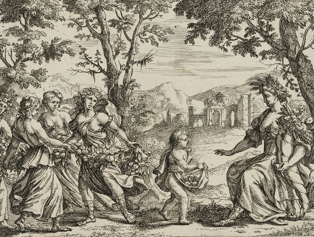 J. Meyer, Sitting Ceres With Cornucopia, Allegory of Fertility, 17th ...