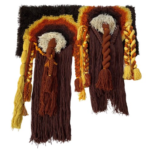 Tappeto grande Macrame modernista di Desso Studio, anni '70 in vendita ...