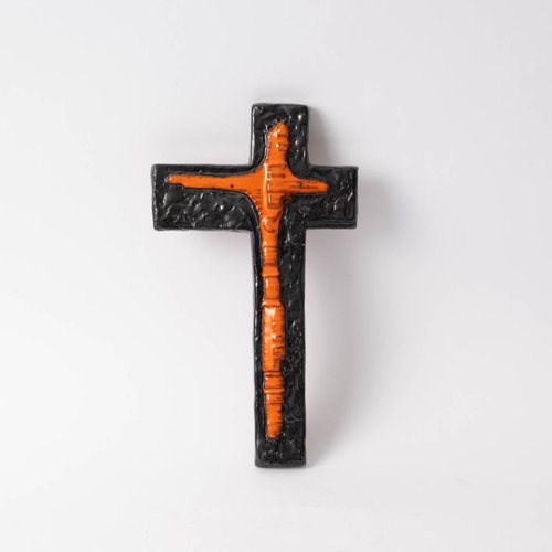 Belgian Ceramic Crucifix by f.sanchez from Perignem, 1960s for sale at ...