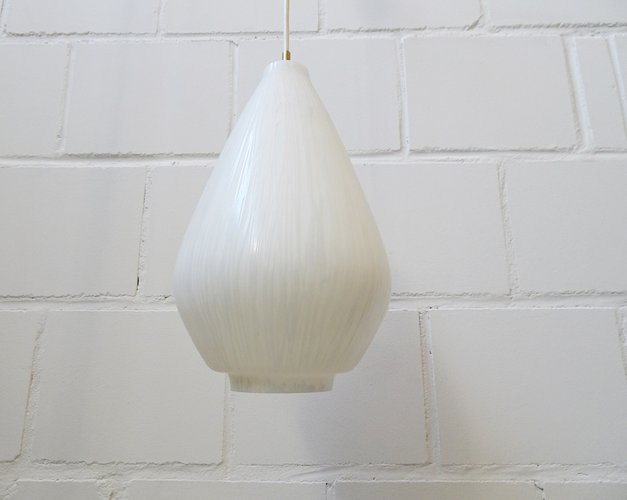 Drop Shape Glass Pendant Lamp, 1950s for sale at Pamono