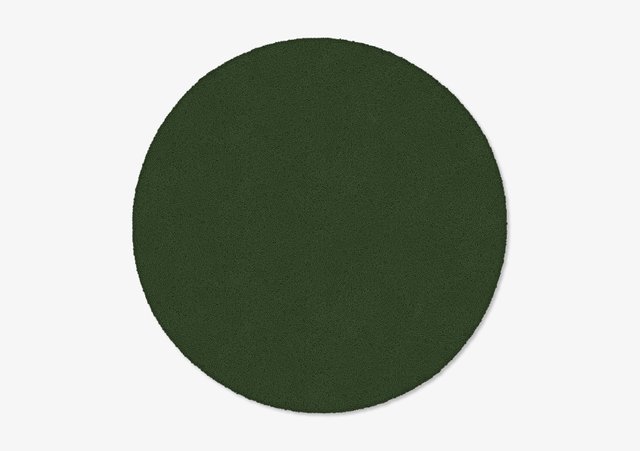 Dark Green Circle Plain Rug from Marqqa for sale at Pamono