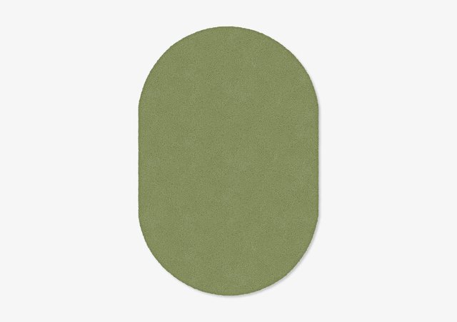Light Green Oval Plain Rug from Marqqa for sale at Pamono