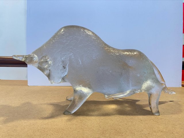 Vintage Murano Glass Bull Figurine, 1980s for sale at Pamono
