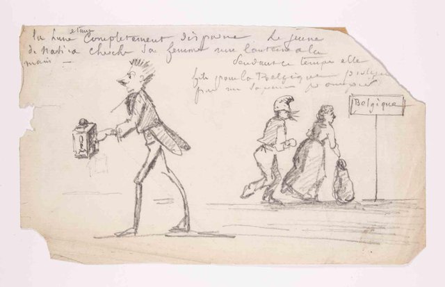 Charles Amedee De Noe (Cham), Figures, Original Drawing, 19th-Century ...