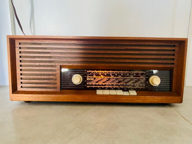 Teak Type 119 Tube Radio from Wega, 1960s for sale at Pamono