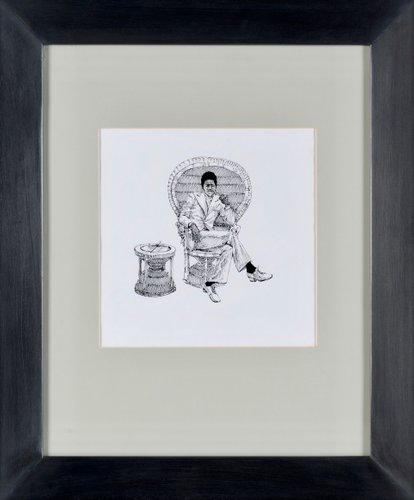 Arnaud Kool, Portrait of James Brown, 2011, Ink Drawing, Framed for ...