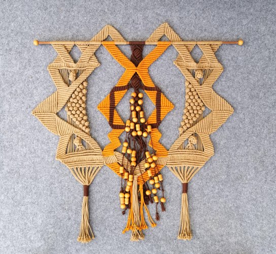 Vintage Macrame Wall Rug, Germany, 1970s for sale at Pamono