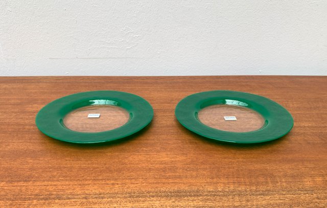 Vintage Postmodern Italian Glass Plates from Diangelo, Set of 2 for ...