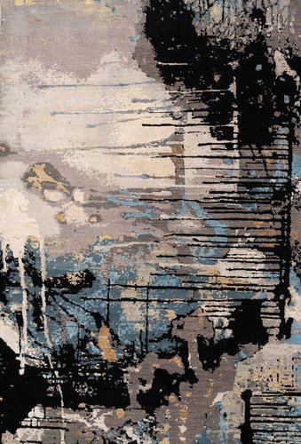 Hand-Knotted Blue Dripping Rug from DSV Carpets for sale at Pamono