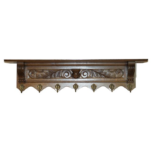 Dutch Oak Fine Cherub Carved Wall Rack for sale at Pamono