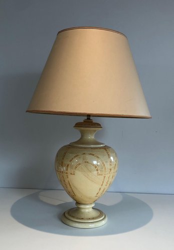 Wooden Egg Shell Table Lamp, 1970s for sale at Pamono