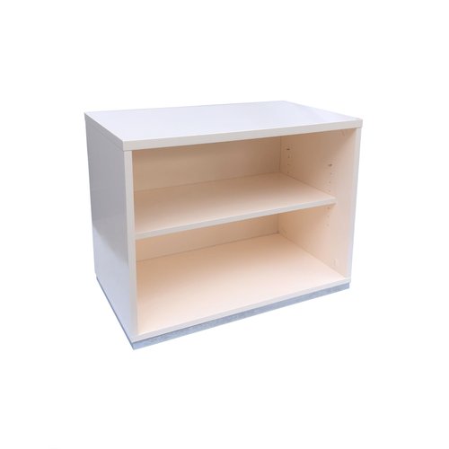 Mid-Century White Lacquered Low Slung Bookshelf in the Style of ...