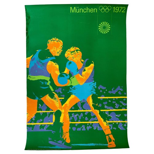 Munich Olympic Games Boxing Poster by Otl Aicher, 1972 for sale at Pamono