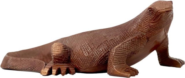 Large Carved Komodo Dragon Walrus Sculpture, 1970s for sale at Pamono