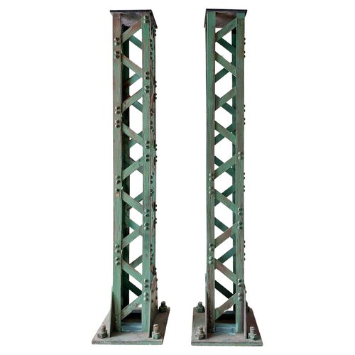 Industrial Patinated MDF Riveted Movie Props Columns, Set of 2 for sale ...