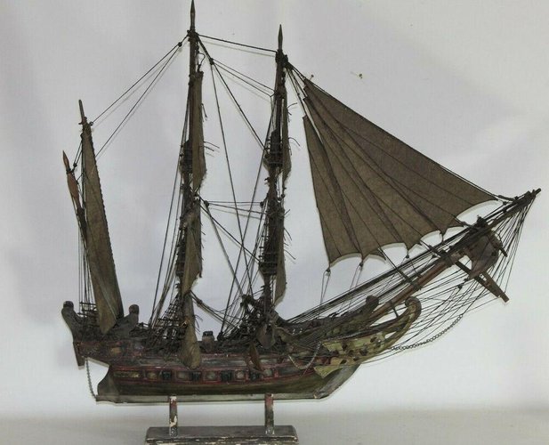Antique Historicist Ship Model, 1890s for sale at Pamono