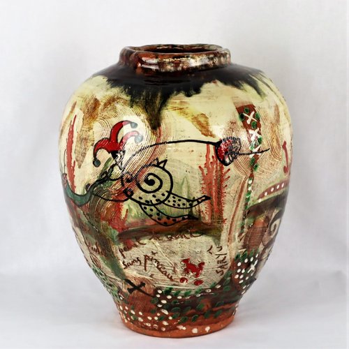 Ceramic Graffiti Jazz Vase by Basile, 1990s for sale at Pamono