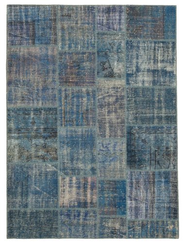 Vintage Blue Wool Patchwork Rug for sale at Pamono