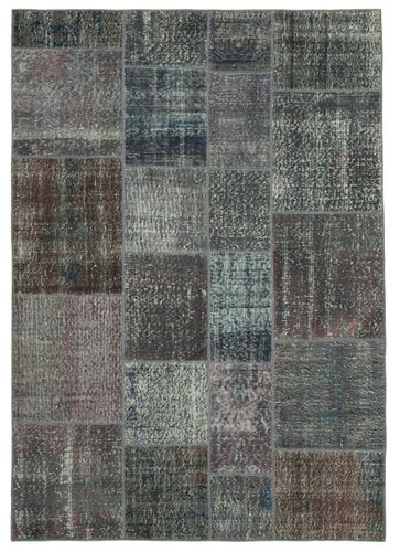 Vintage Grey Wool Patchwork Rug for sale at Pamono