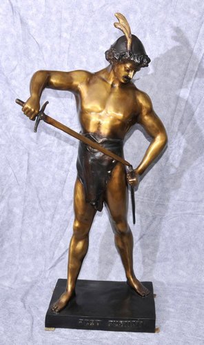 Classical Bronze Male Victory Statue by Picault for sale at Pamono