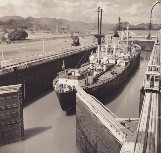 Hanna Seidel, Panama Canal Ship, Black and White Photograph, 1960s for ...